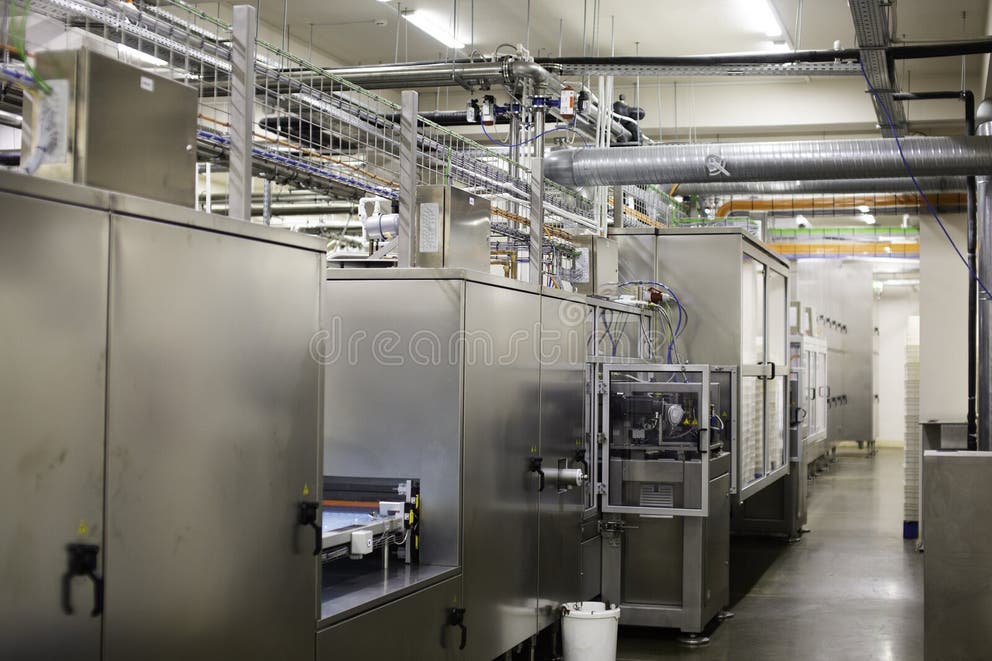 Sweets Factory. Sweets Production Process. Conveyor Belt with Sweets on ...