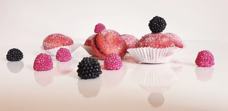 Sweets in the Form of Red Round Cookies Stock Photo - Image of ...