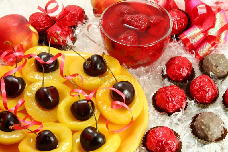 Sweets and fruit stock image. Image of appetizing, fruit - 6666101