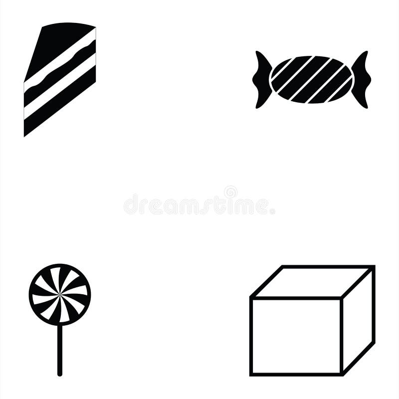 Sweets icon set stock vector. Illustration of food, design - 123129739