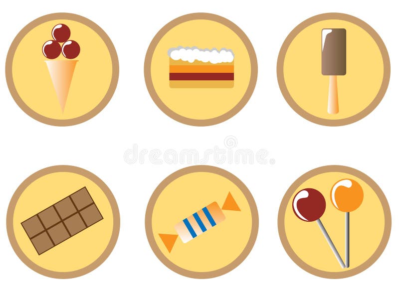 Sweets icon set stock vector. Illustration of vector, food - 5395338
