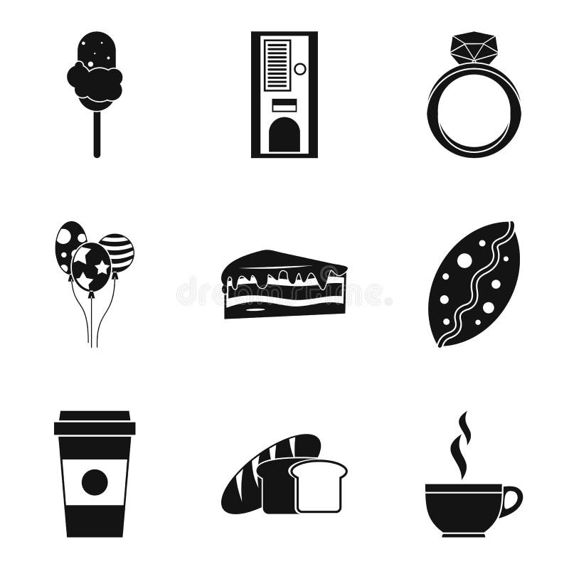 Sweets Icons Set, Vector Illustration Stock Vector - Illustration of ...