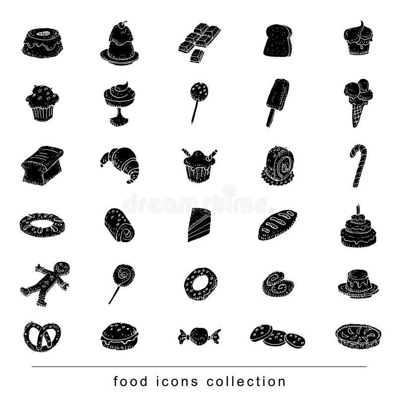 Set of sweets icons stock vector. Illustration of cake - 20050534