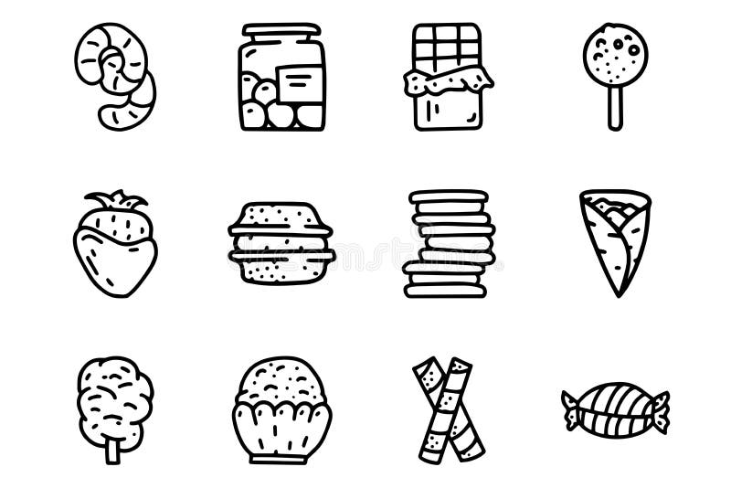 Outline Sweets Stock Illustrations – 8,679 Outline Sweets Stock ...