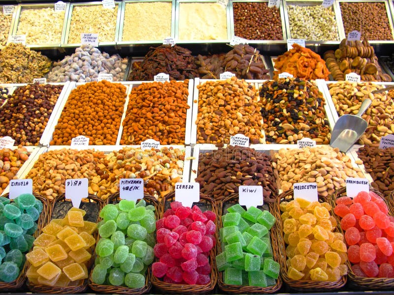Sweets at the market stock photo. Image of catalonia, assorted - 6584394