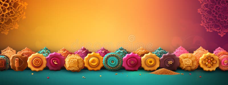 Sweets Mithai Diwali Banner Stock Illustration - Illustration of ...