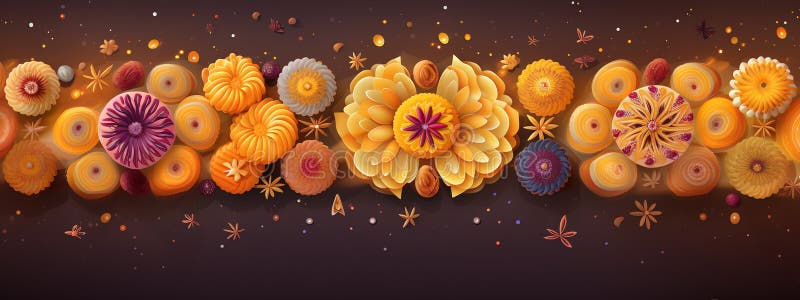 Sweets Mithai Diwali Banner Stock Illustration - Illustration of ...