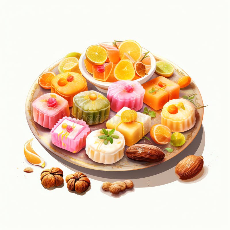 Sweets Mithai Diwali Watercolor Illustration Stock Illustration ...