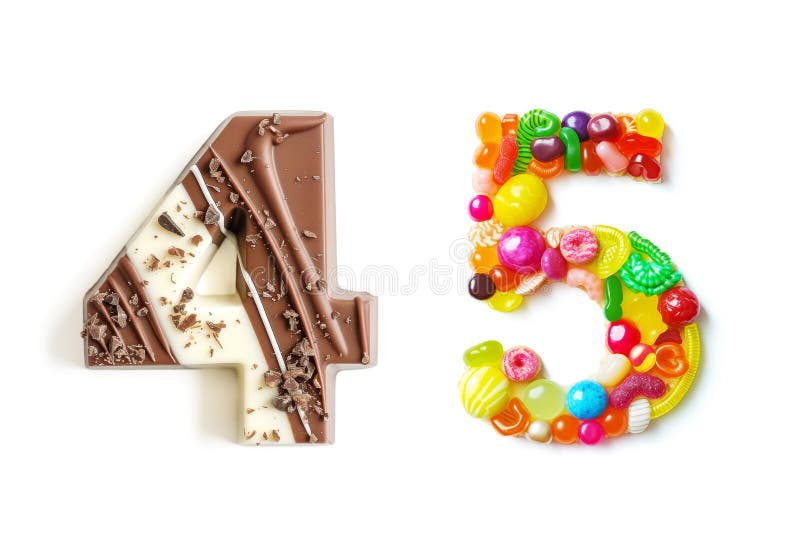 Sweets Number "4" and "5 Stock Illustration - Illustration of shape ...