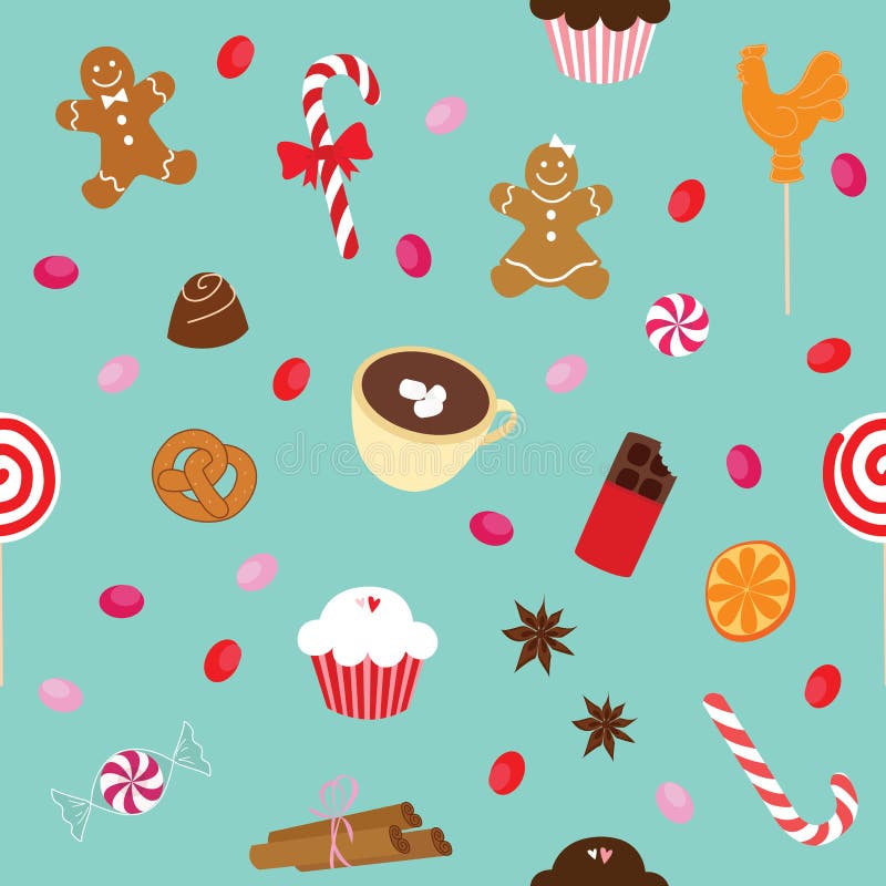 Sweets pattern stock vector. Illustration of texture - 62736736
