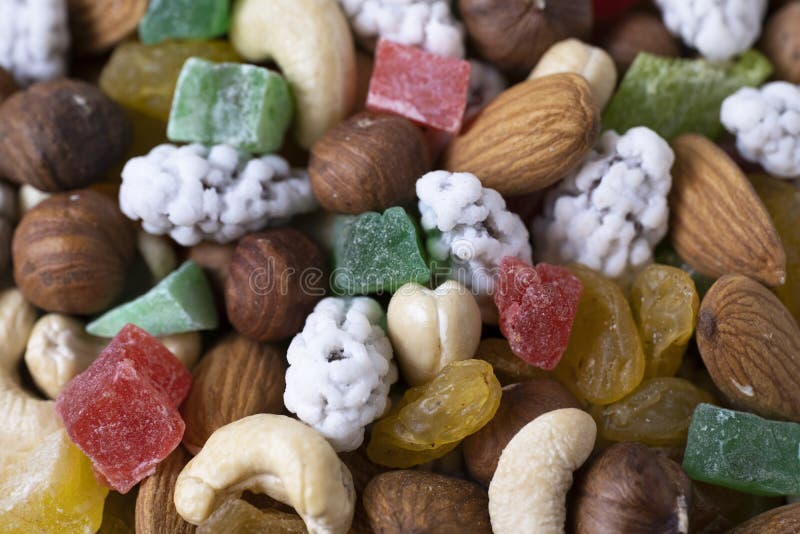 Sweets, Raisin, Candied Fruit and Nuts As a Background Stock Image ...