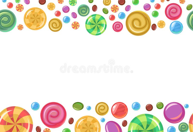 Sweets and Scattered. Seamless Frame. Horizontal. Assorted Dessert ...