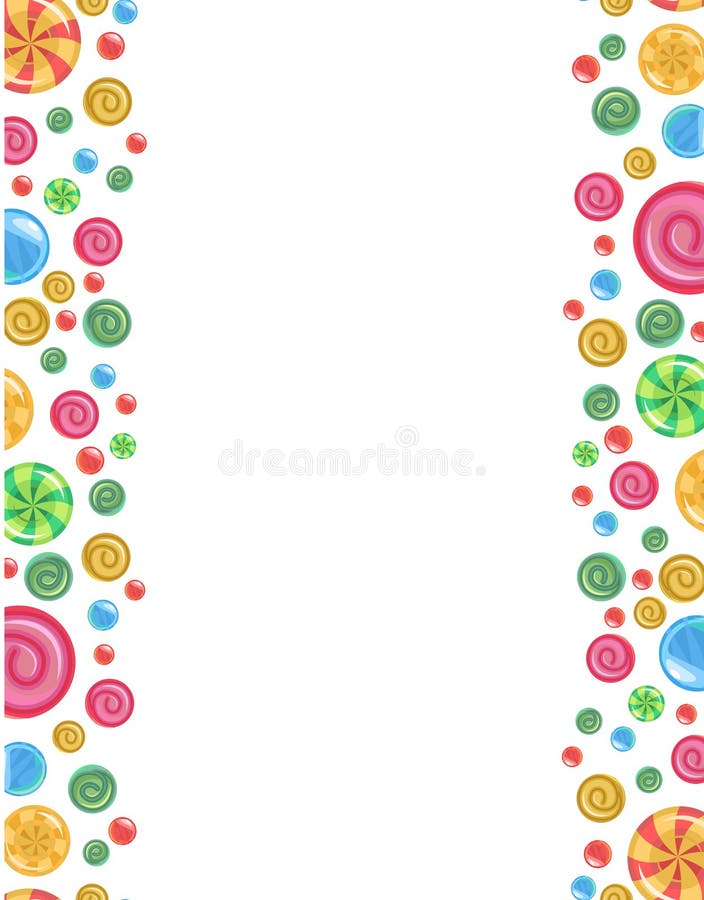 Sweets and Scattered. Seamless Frame Vertical. Assorted Dessert ...