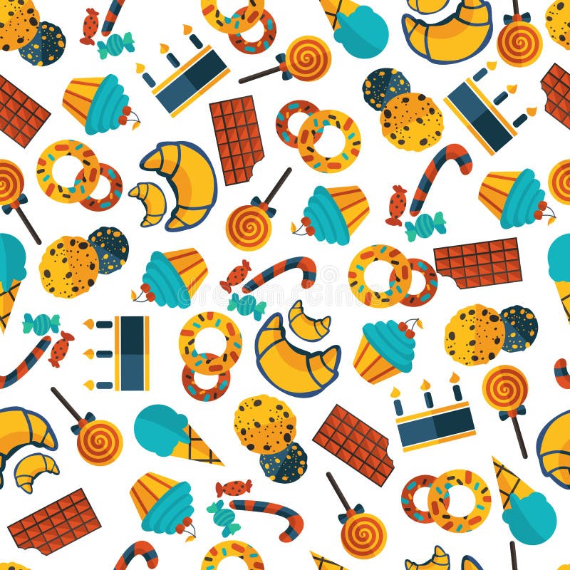 Sweets seamless pattern stock illustration. Illustration of pattern ...