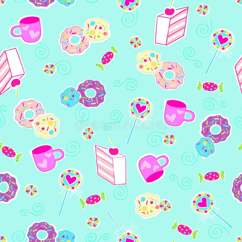 Candy Seamless Repeat Pattern Vector Stock Vector - Illustration of ...