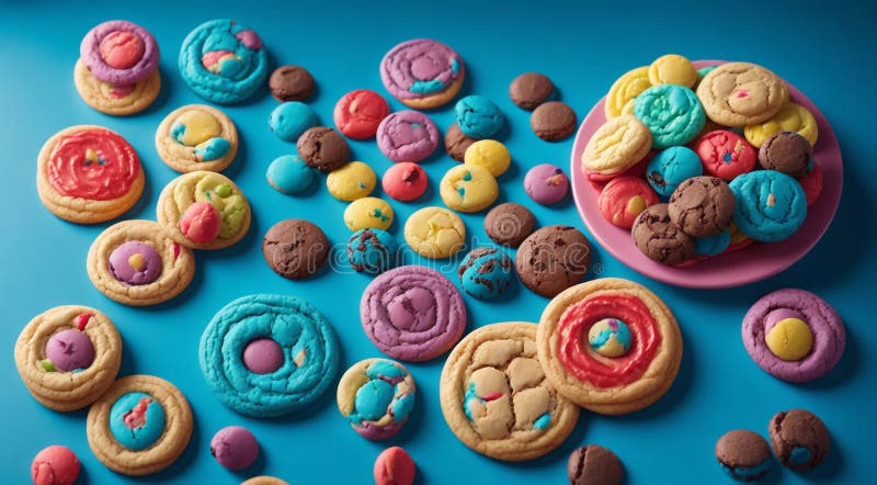 Sweets on Sweet Background, Sweets on Abstract Colored Background ...