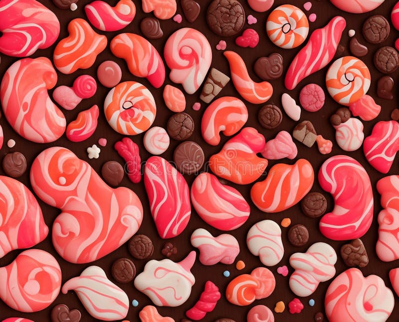 Sweets on Sweet Background, Sweets on Abstract Colored Background ...