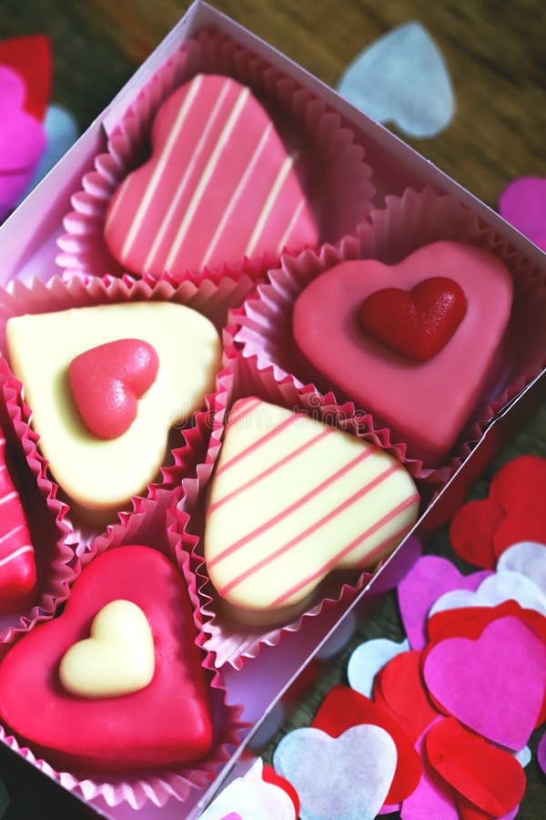 Sweets for Valentine S Day. Marzipan Hearts Stock Image - Image of love ...