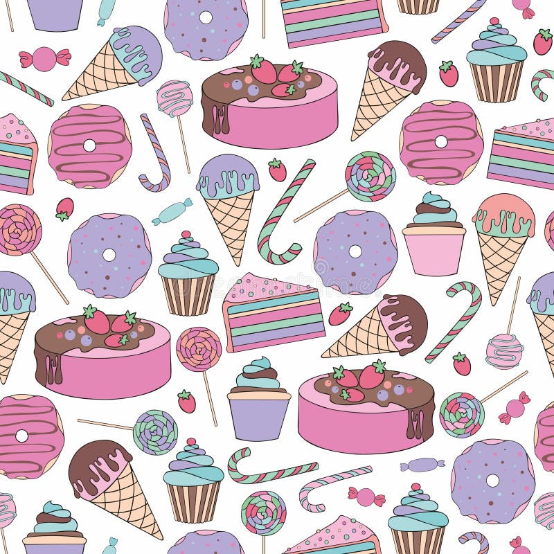Sweets. Vector Seamless Pattern for Design Stock Vector - Illustration ...
