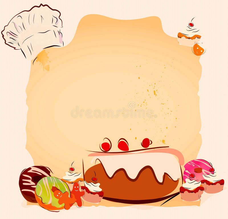 Sweets Vintage Recipe Template Stock Illustration - Illustration of ...