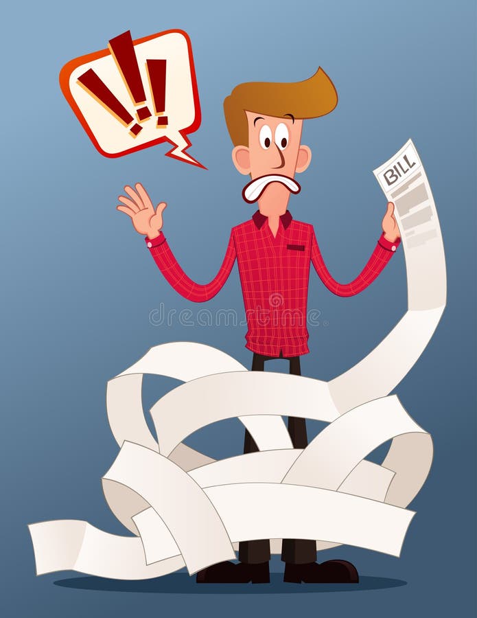 Shocked by the Bill stock vector. Illustration of bill - 20579779