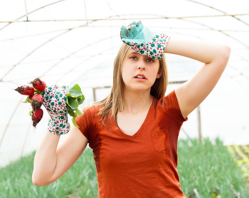 Sweltering from Work stock photo. Image of blond, green - 40722054