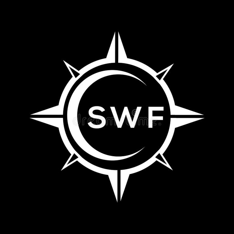 SWF Abstract Technology Logo Design on Black Background. SWF Creative ...