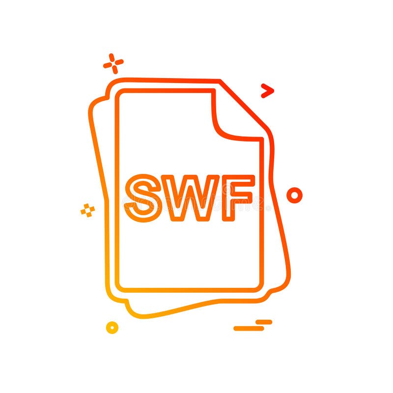 SWF File Type Icon Design Vector Stock Vector - Illustration of flat ...