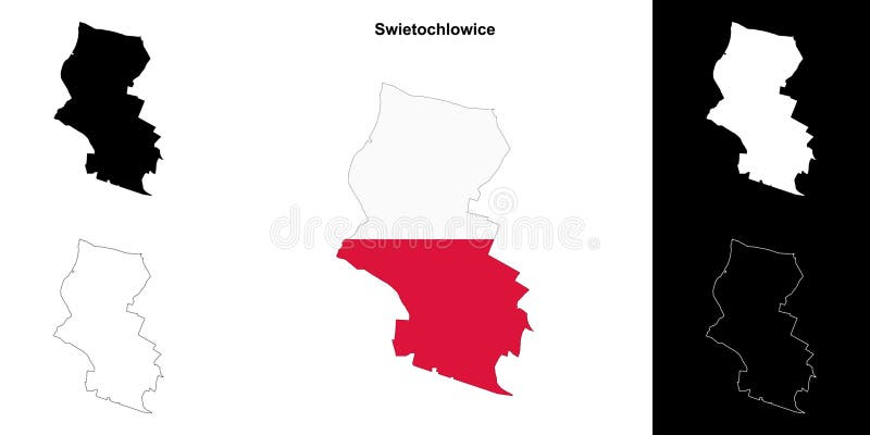 Swietochlowice outline map stock vector. Illustration of cartography ...
