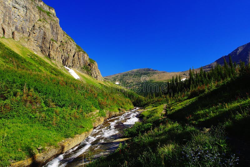 Swift current trail stock image. Image of valley, tree - 56086233