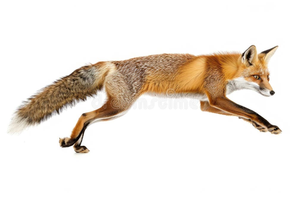 A Fox Sprinting in Full Motion Stock Illustration - Illustration of ...