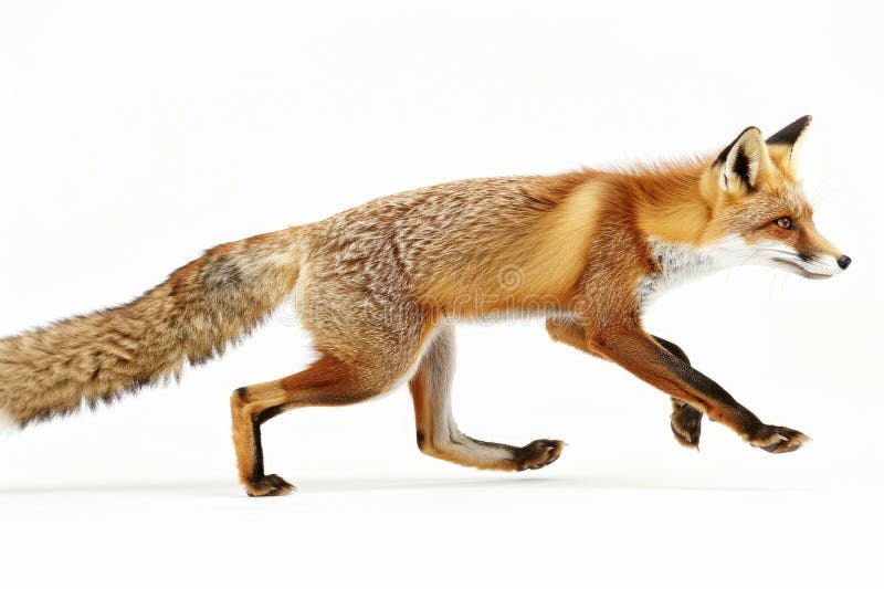 A Fox Sprinting in Full Motion Stock Illustration - Illustration of ...