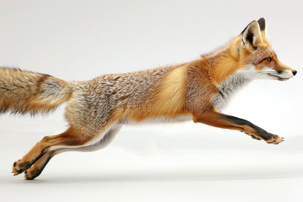 A Fox Sprinting in Full Motion Stock Illustration - Illustration of ...