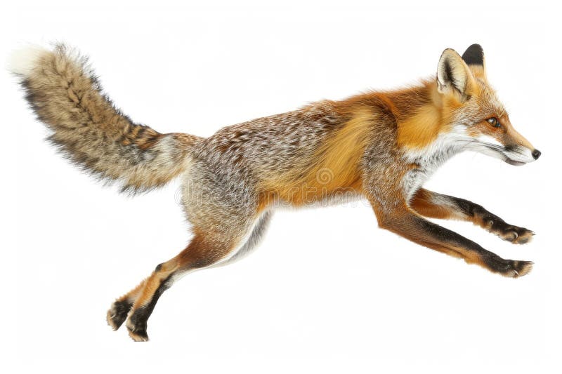A Fox Sprinting in Full Motion Stock Illustration - Illustration of ...