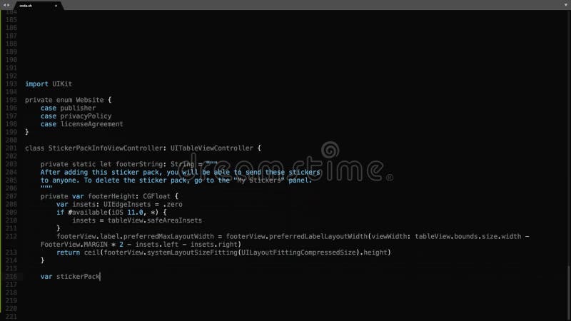 Swift Programming Language Source Code Typing Effect Swift Programmer Ticker Colored Commands