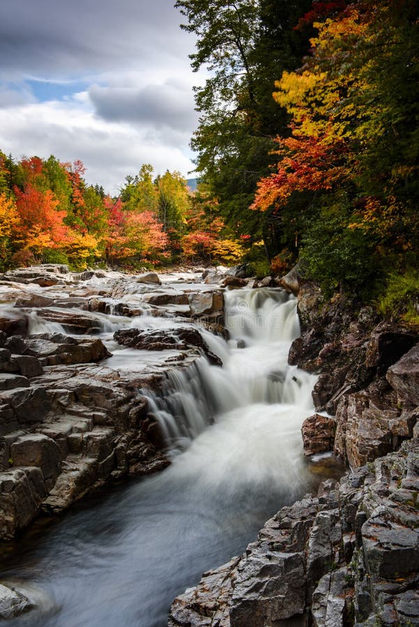 Swift River at Rocky Scenic Gorge Area during Fall Season Stock Image ...