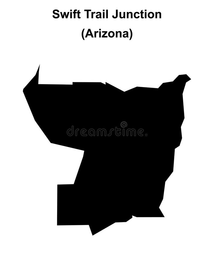 Swift Trail Junction Outline Map Stock Illustration - Illustration of ...