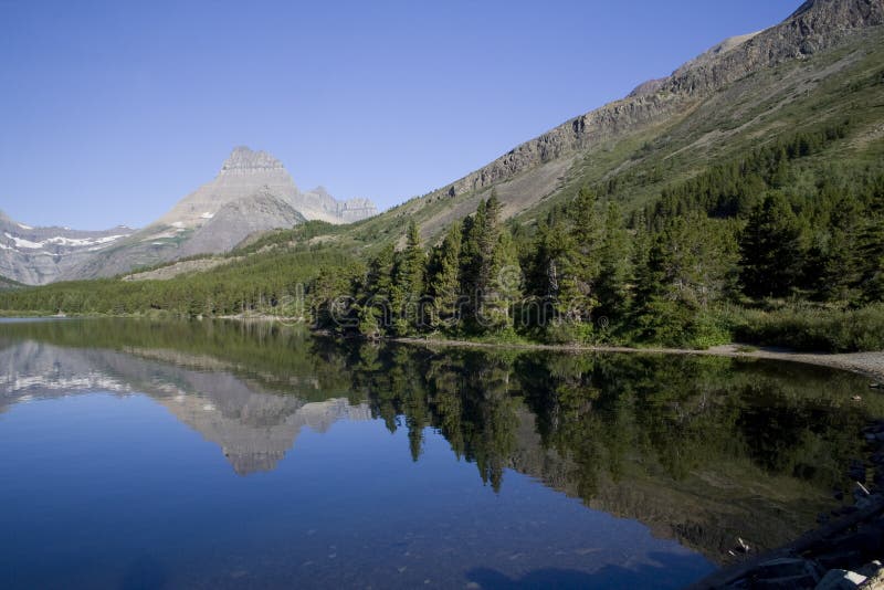 Swiftcurrent Lake stock image. Image of blue, summer, calm - 7346279