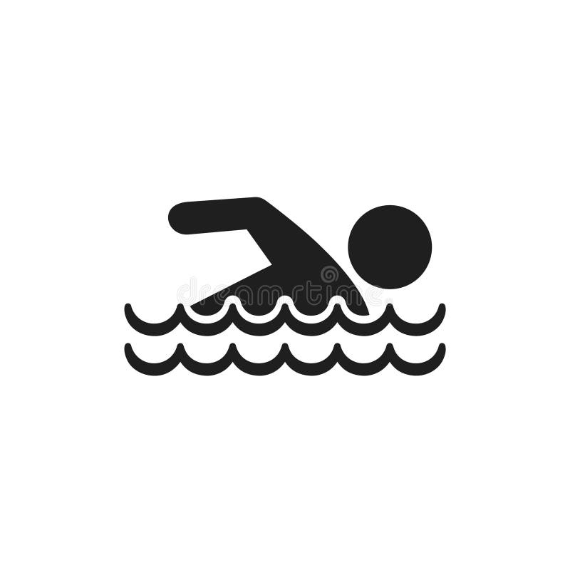 Swim Icon, Vector Isolated Swimming Man Symbol Stock Vector ...