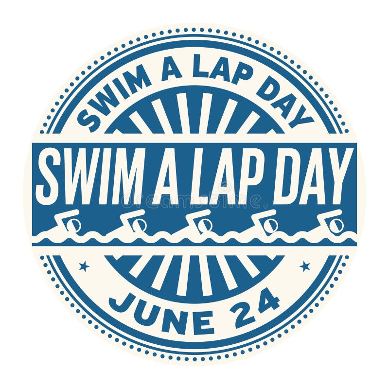 Swim a Lap Day stamp stock vector. Illustration of fitness - 114328609