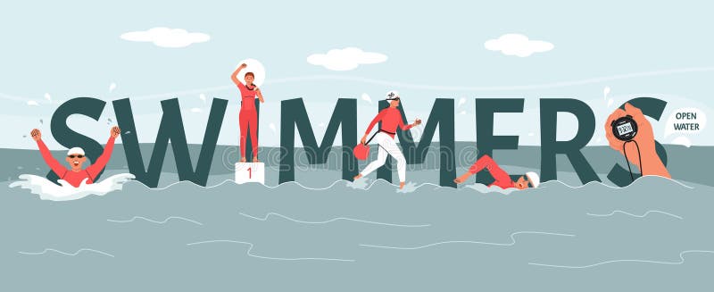 Competitive Swimmers Stock Illustrations – 83 Competitive Swimmers ...