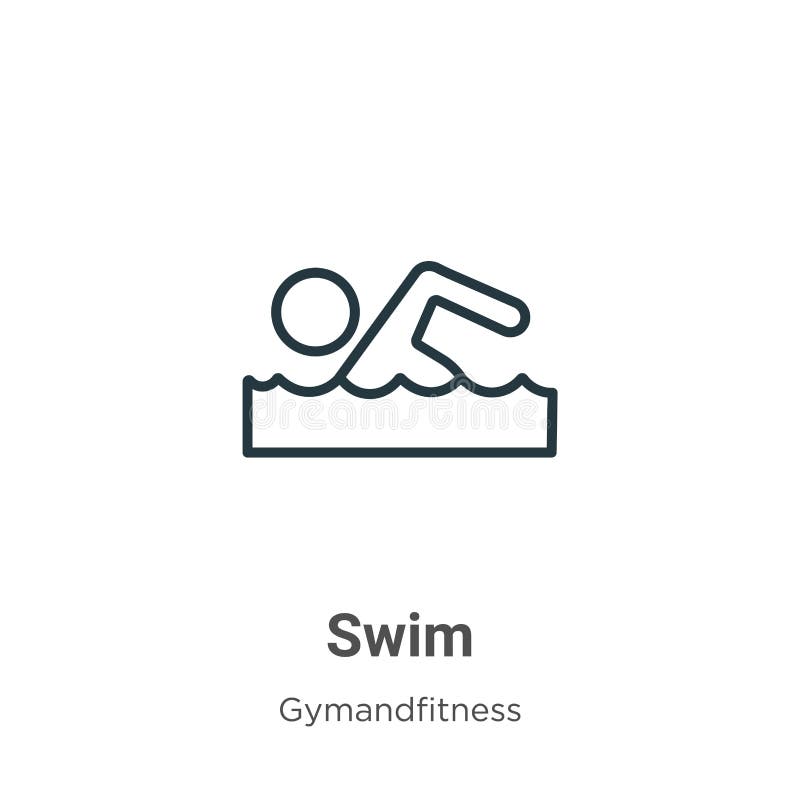 Swim Icon In Filled Thin Line Outline And Stroke Style Vector