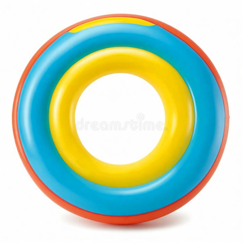 Swim Rubber Ring, Isolated on White Background Stock Illustration ...