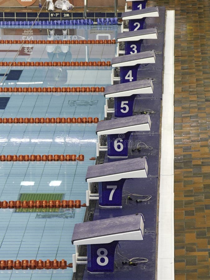 Swim starting blocks stock image. Image of starting, olympics - 5654451