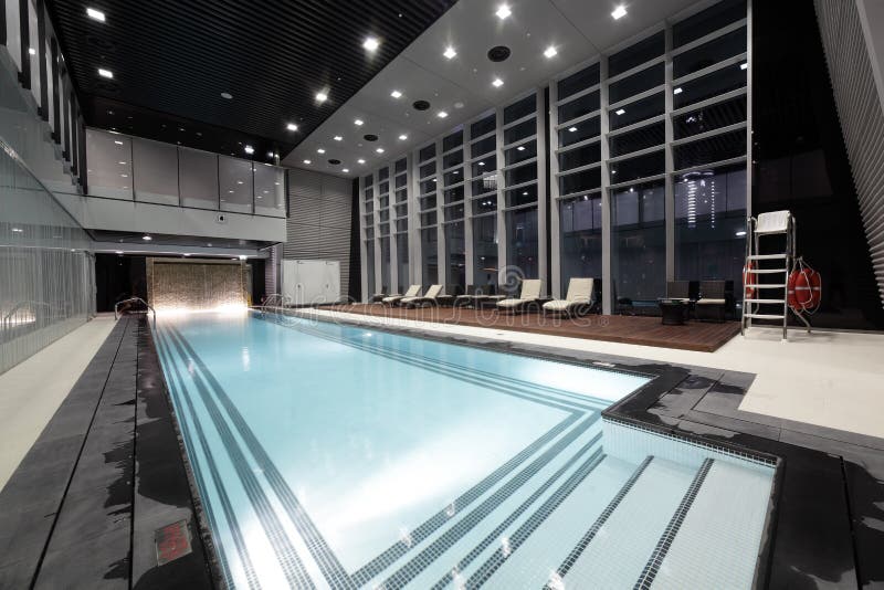 Swiming Pool Inside Building Stock Image - Image of decoration, hotel ...