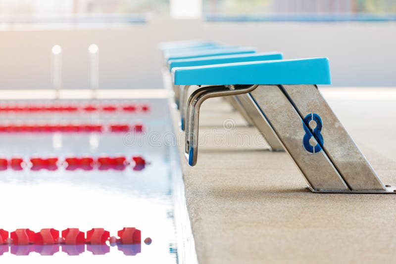 Swiming Pool and Jumping Stand Stock Photo - Image of center, little ...