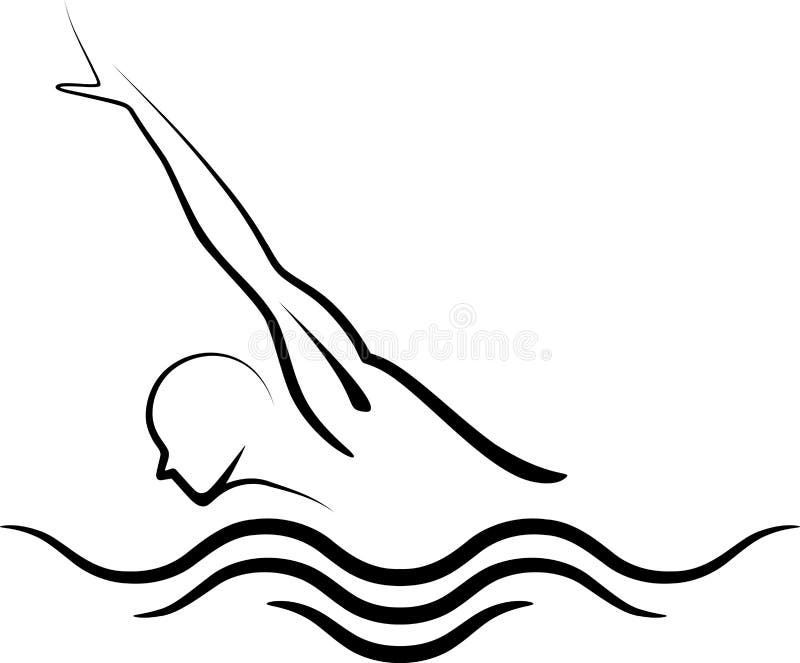 Female Swimmer Isolated Illustration Stock Vector - Illustration of ...