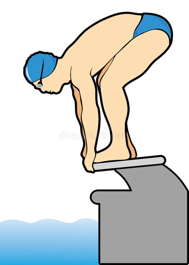 Swimmer Starting Block Stock Illustrations – 42 Swimmer Starting Block ...