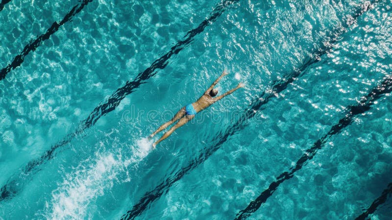 Swimmer Diving into a Clear Pool Stock Image - Image of leisure ...
