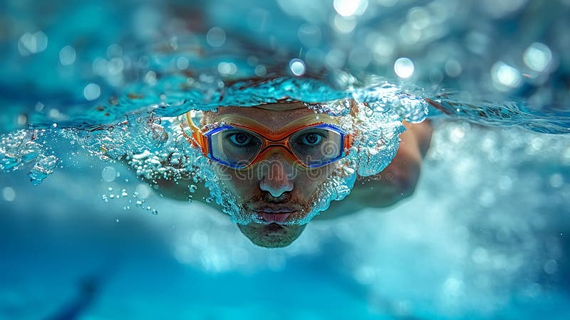 Swimmer diving into a pool stock photo. Image of moment - 312106416